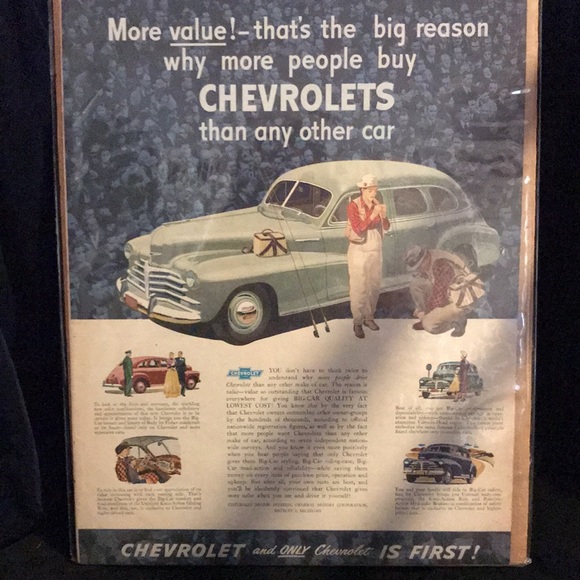chevrolet | Art | Vintage 948 Poster Man And Woman Going Fishing ...